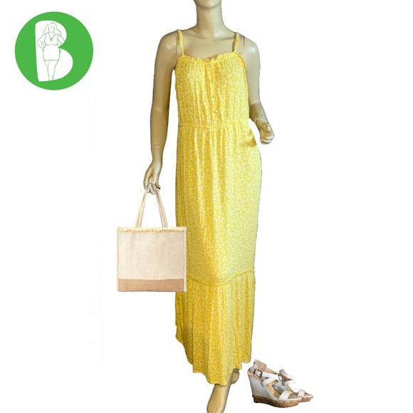 Gypsy & Jade | Dresses | Gypsy Jade Yellow Green White Floral Print ...